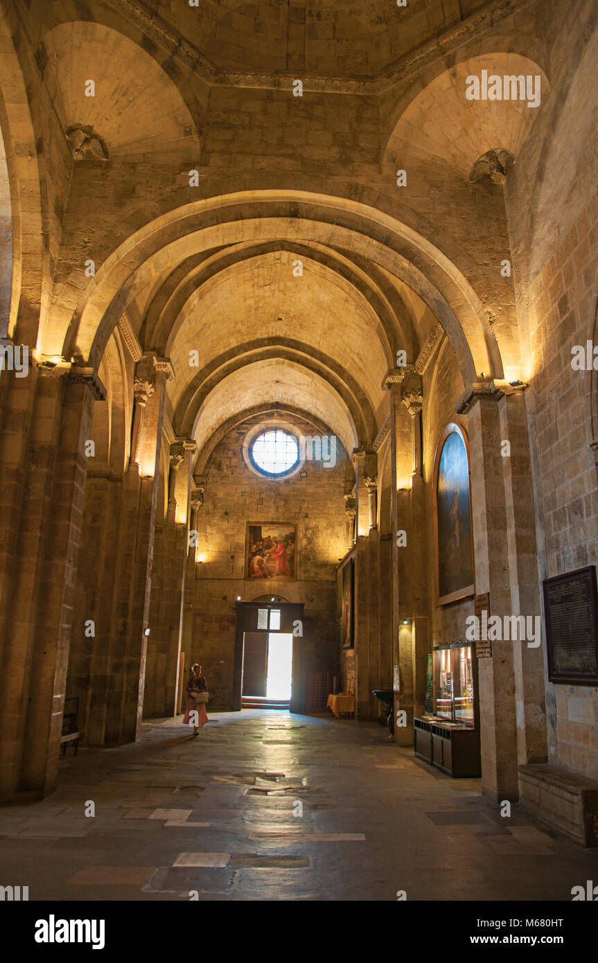 View of the entrance, arches and columns of Aix Cathedral in Aix-en ...