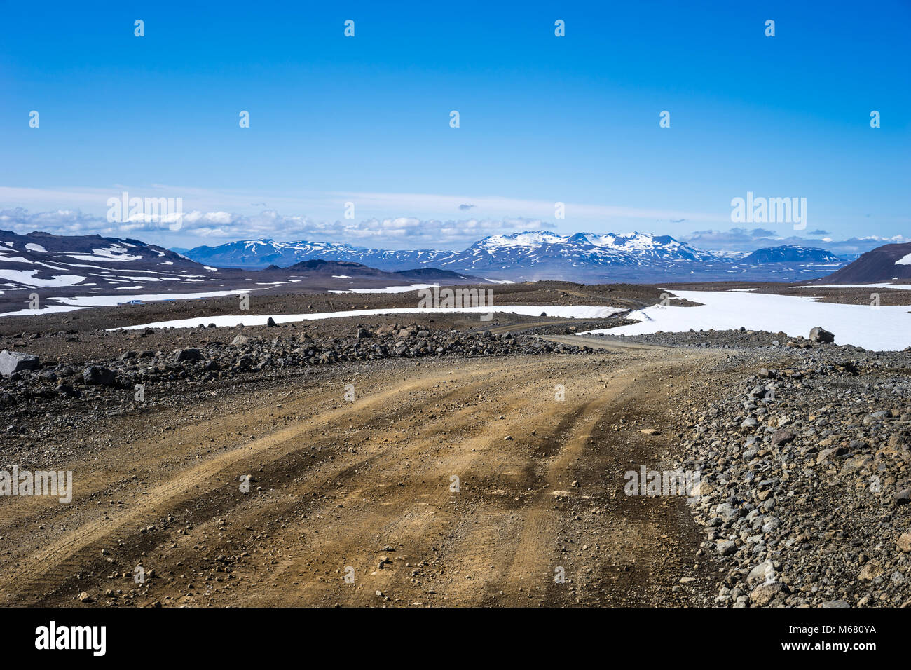 Four Wheel Drive Mountain Track through the Western Icelandic Highlands ...