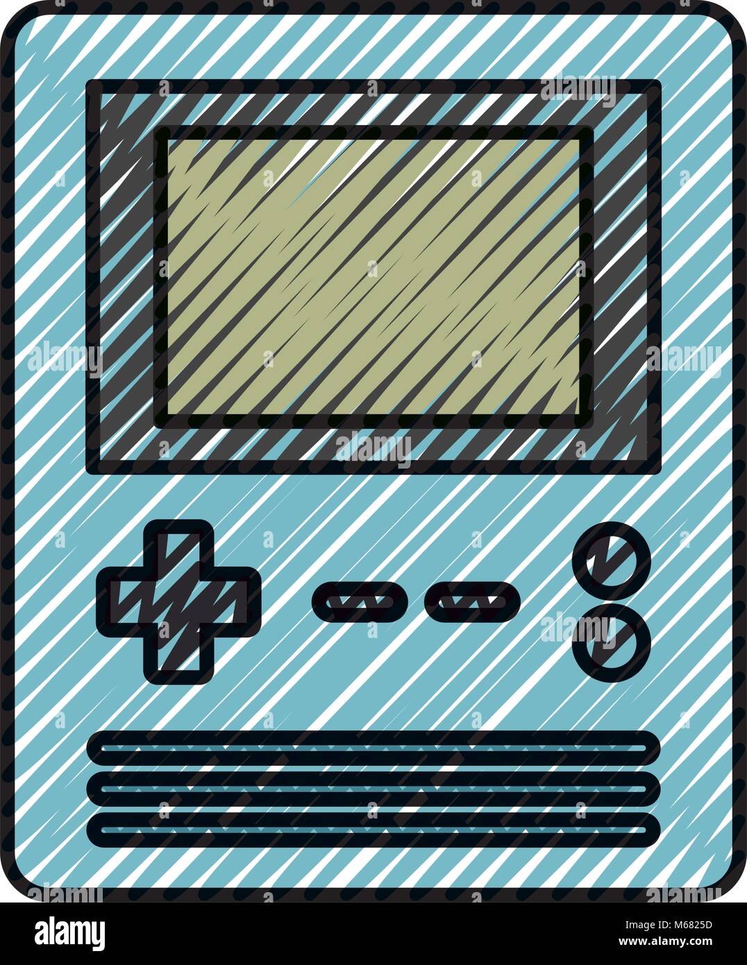 retro portable video game console gadget vector illustration drawing ...