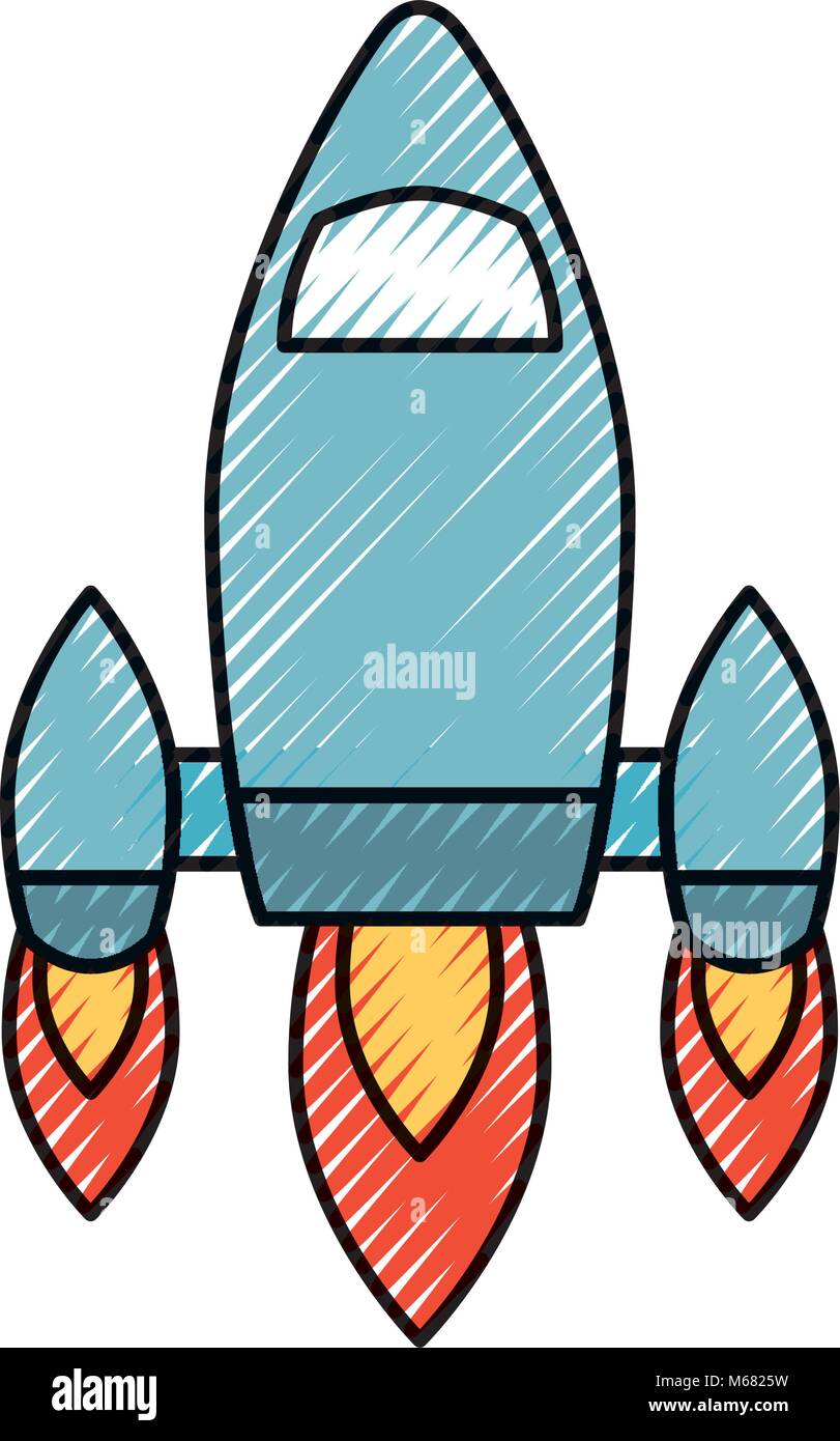 video game retro rocket launch style vector illustration drawing design ...