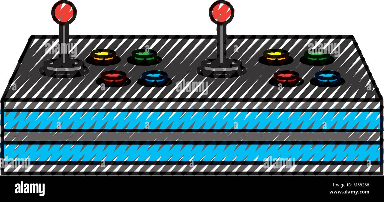 video game control joystick retro technology vector illustration ...