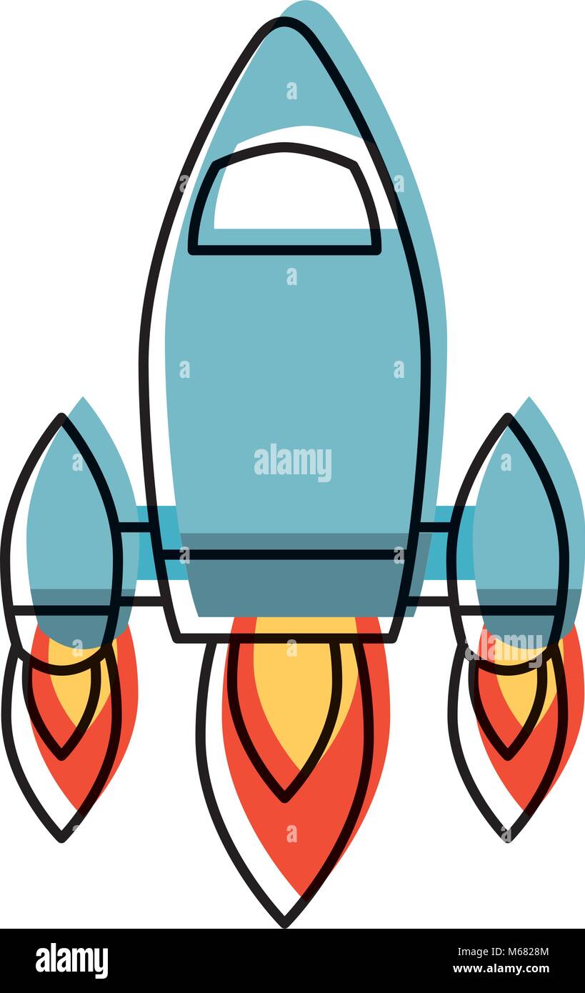 video game retro rocket launch style vector illustration Stock Vector ...