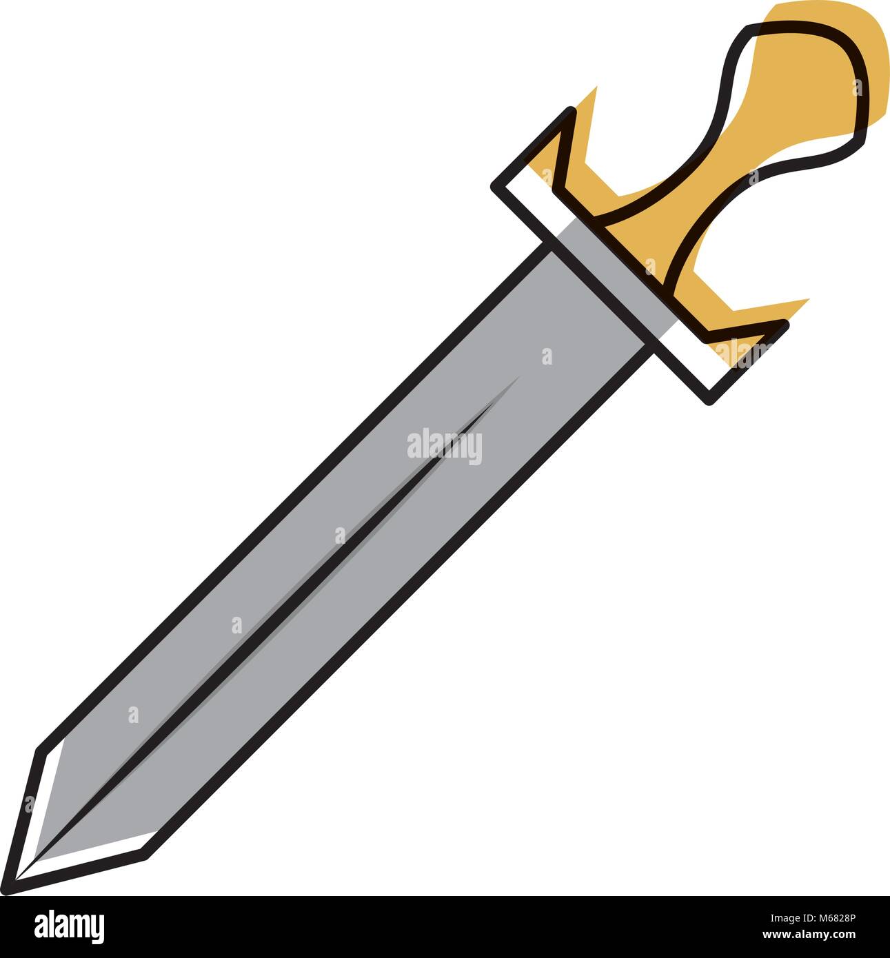 sword weapon battle handle vintage vector illustration Stock Vector ...