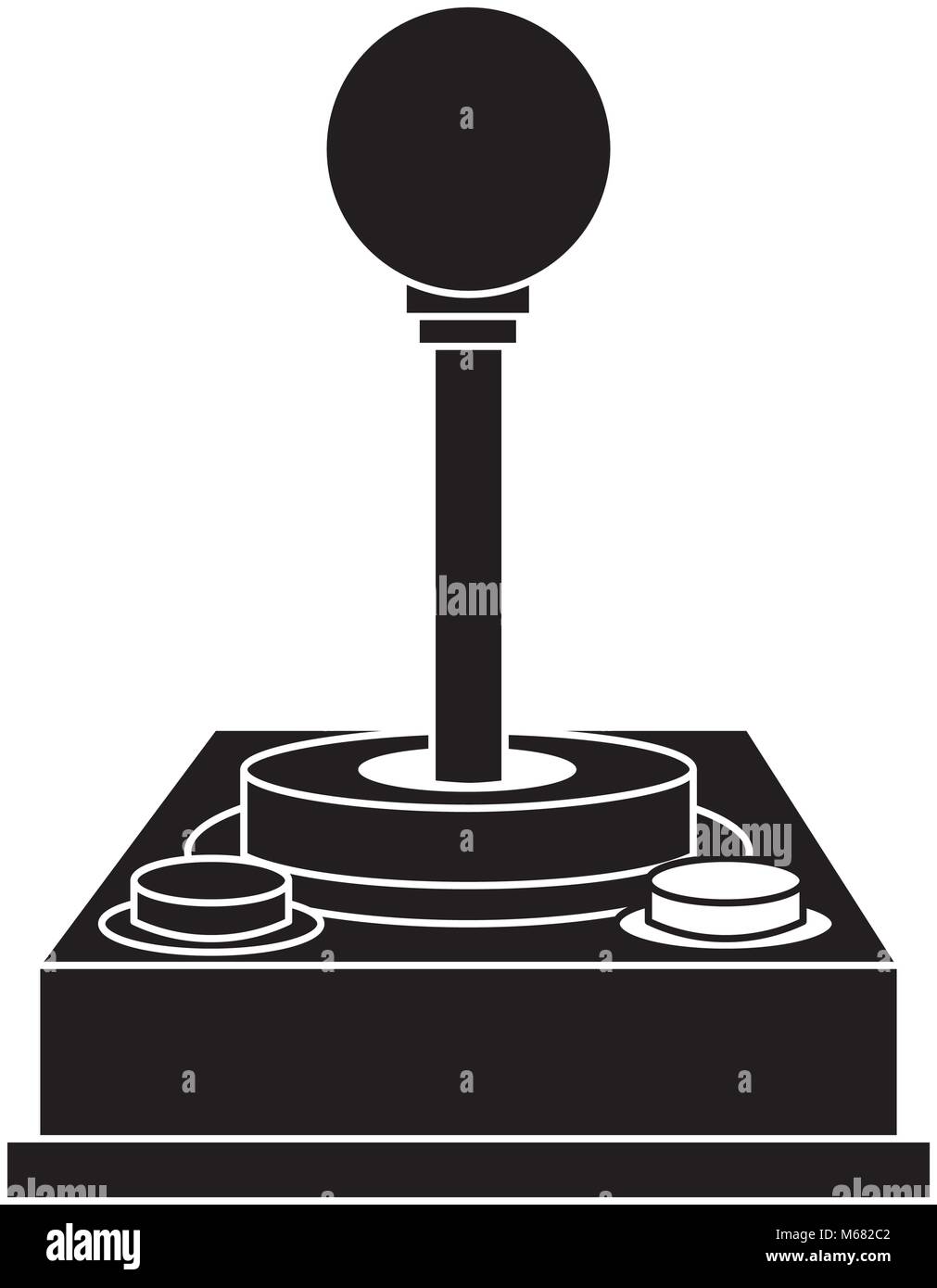 control video game joystick retro device vector illustration black and ...