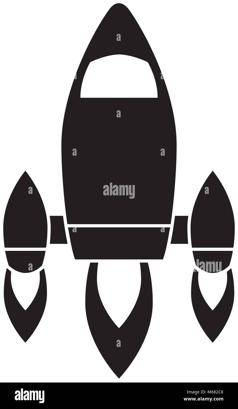 video game retro rocket launch style vector illustration black and ...