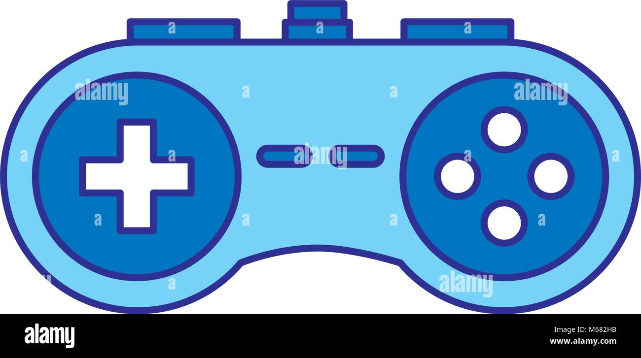 video console gamepad device buttons vector illustration blue design ...