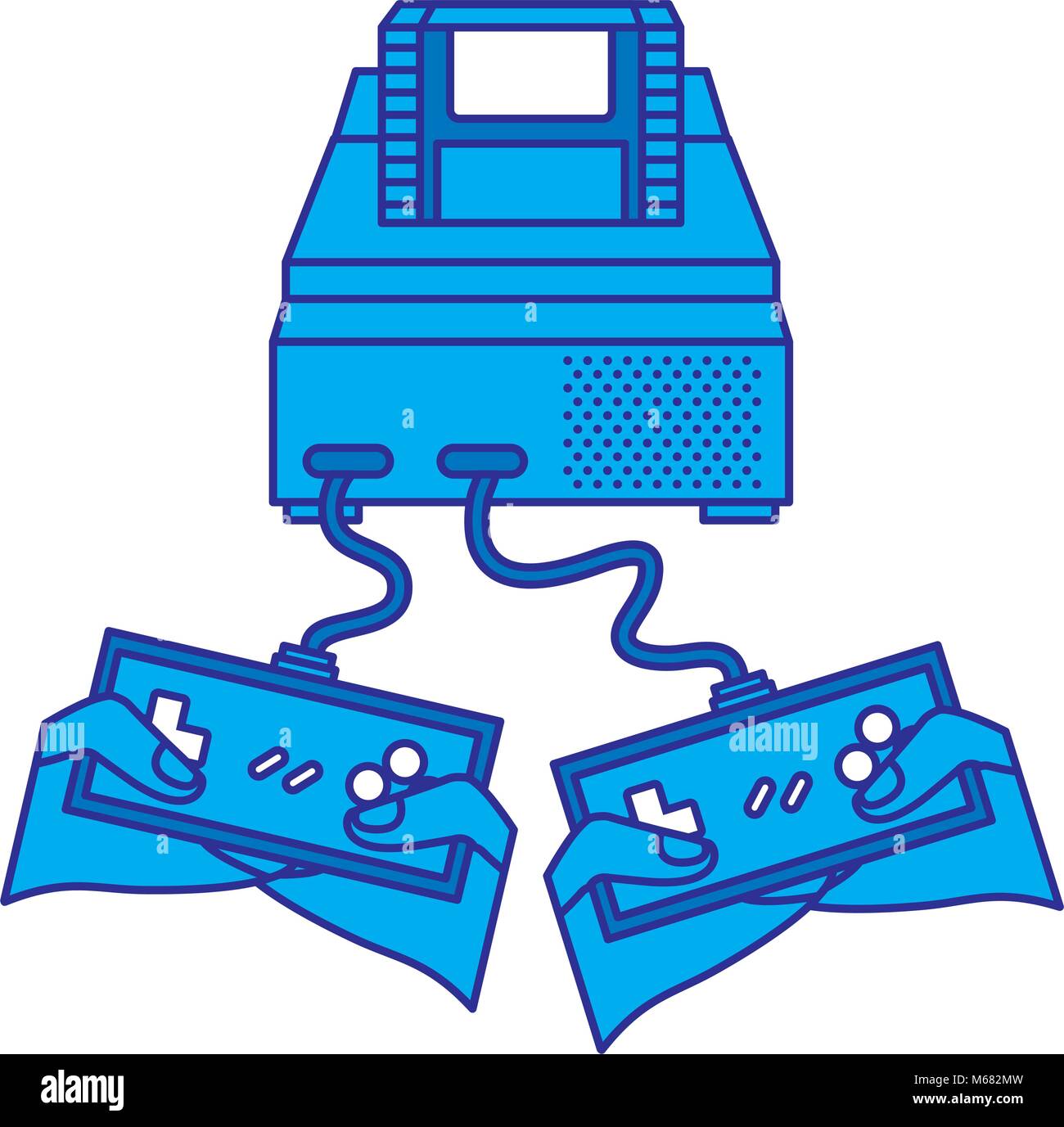 people playing video game hands holding console controller vector ...