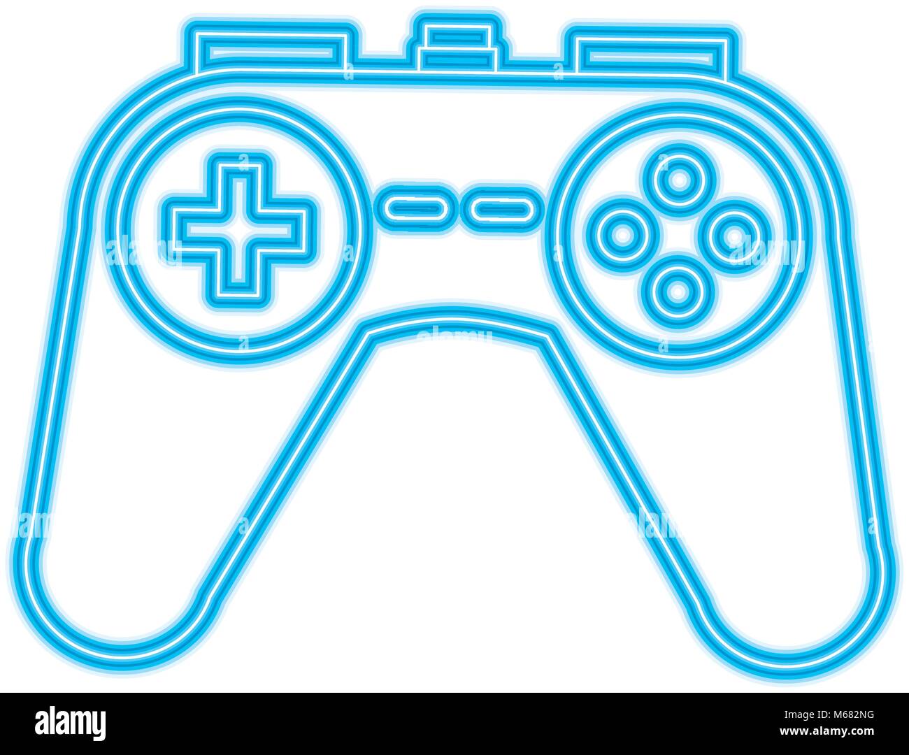 video console controller gadget technology vector illustration blue ...