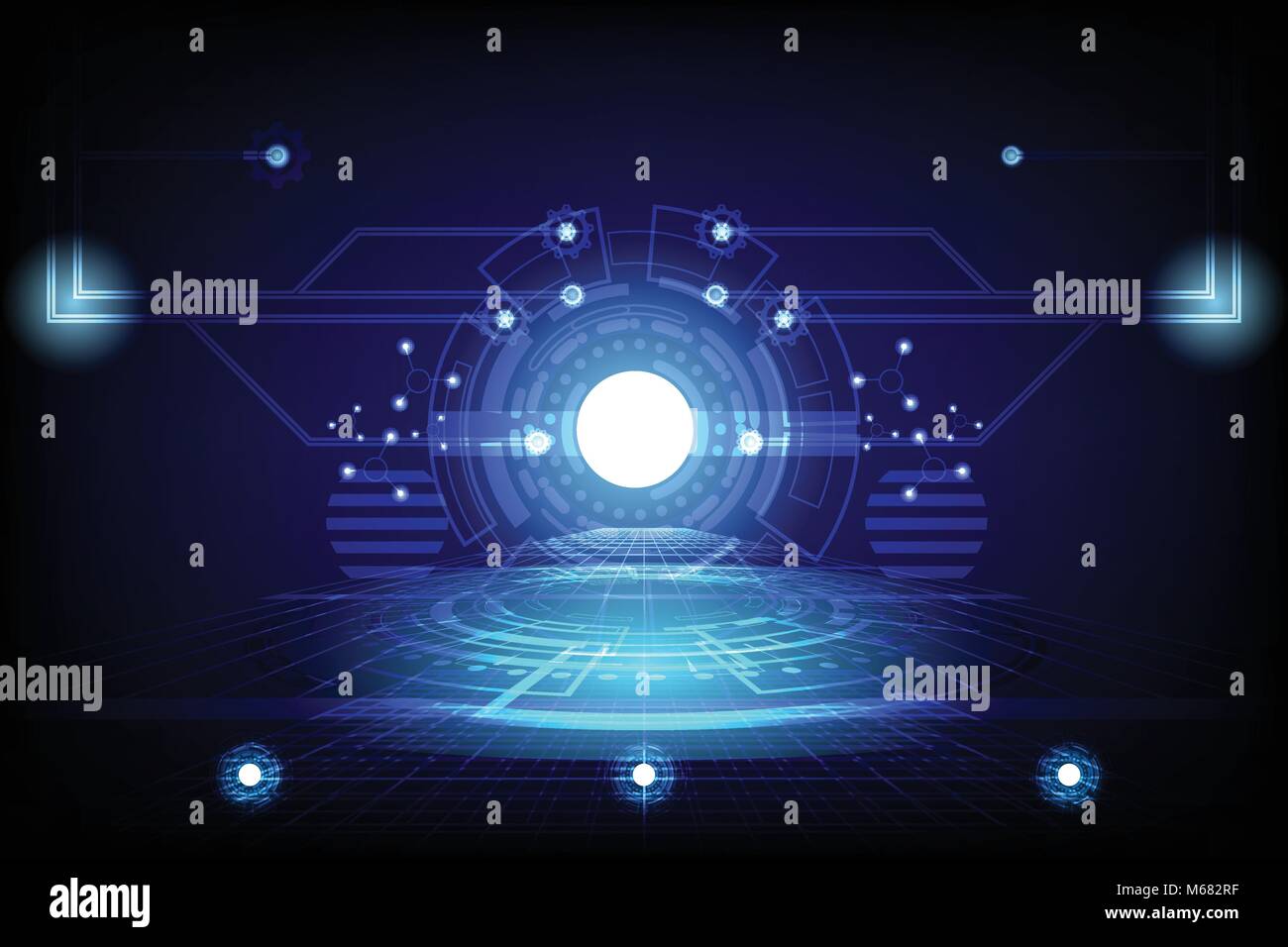 abstract circle Concept innovation connect digital line engineering in ...
