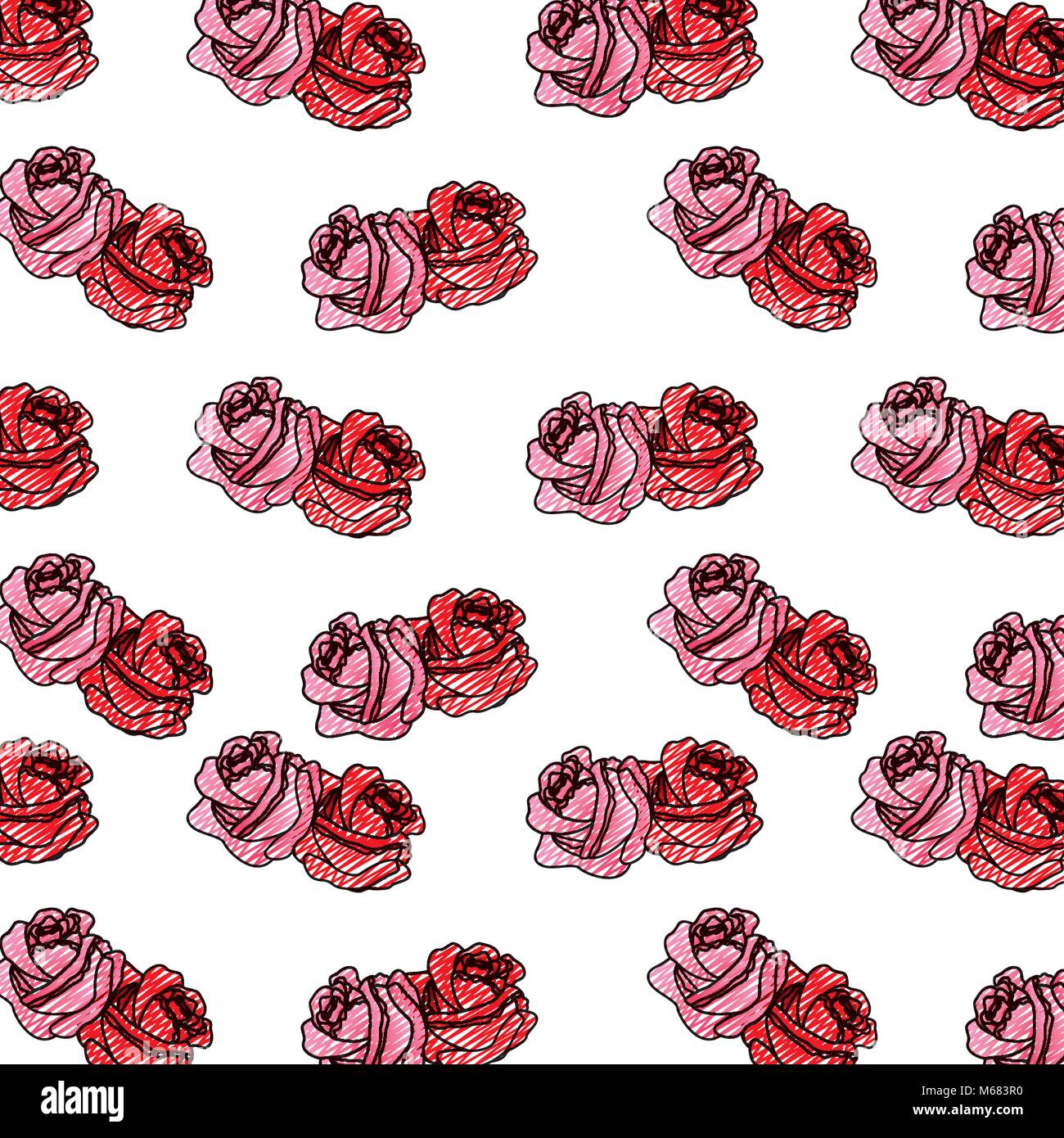 red and pink roses flower ornament pattern Stock Vector Image & Art - Alamy