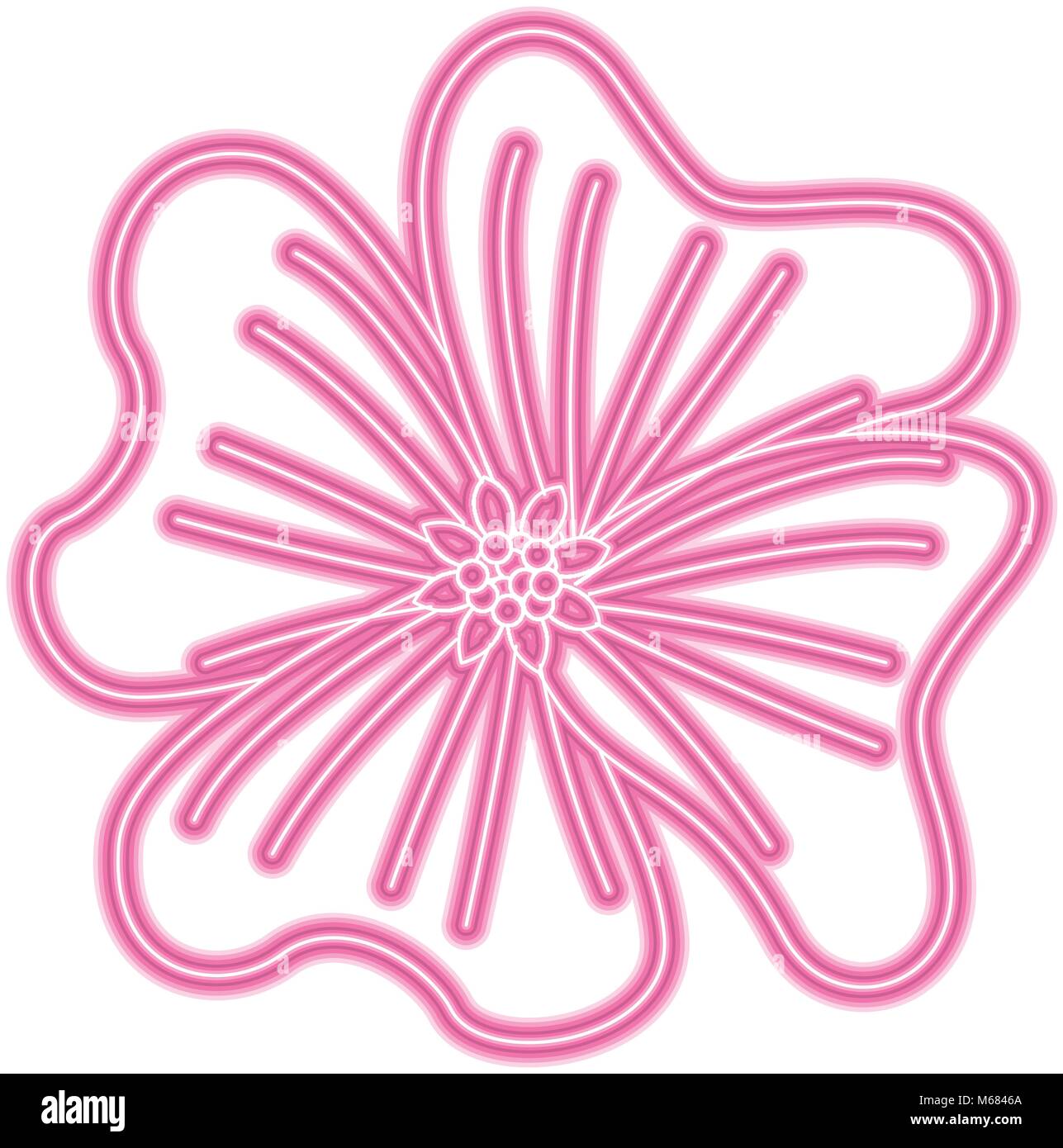 flower periwinkle delicate decoration floral nature petals Stock Vector ...