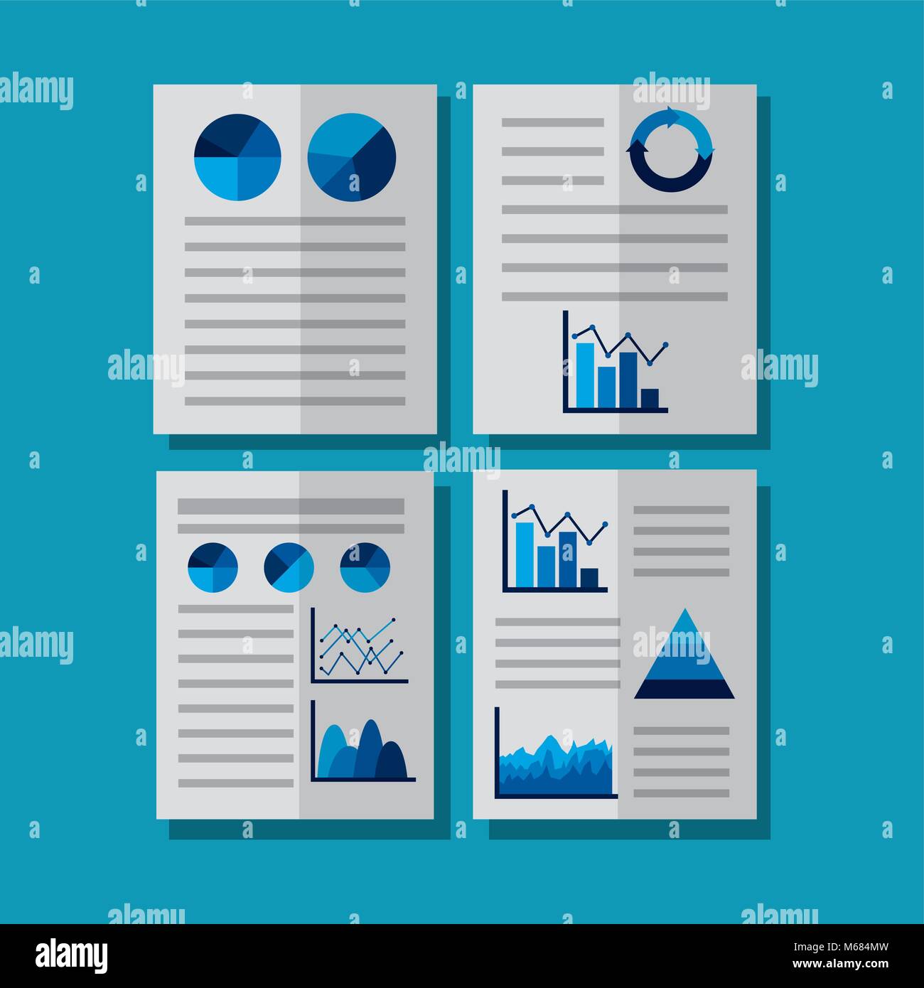 document paper business analysis diagrams chart report Stock Vector ...