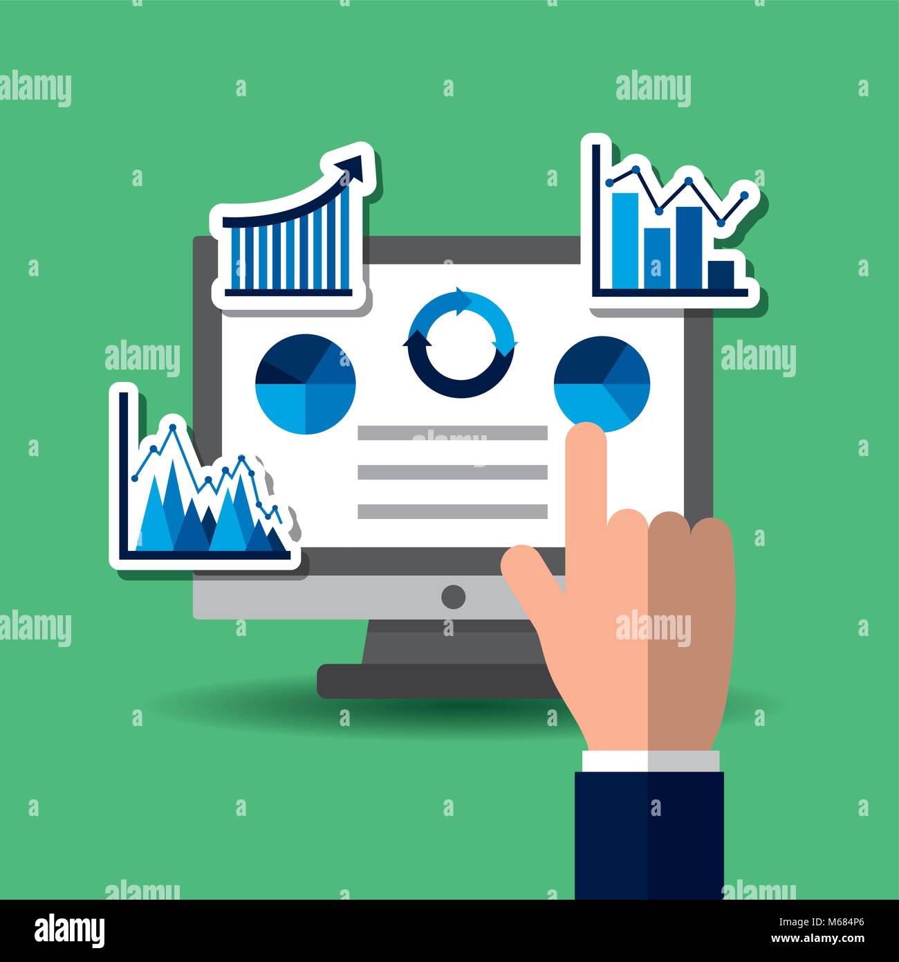 Pressing button for success Stock Vector Images - Alamy