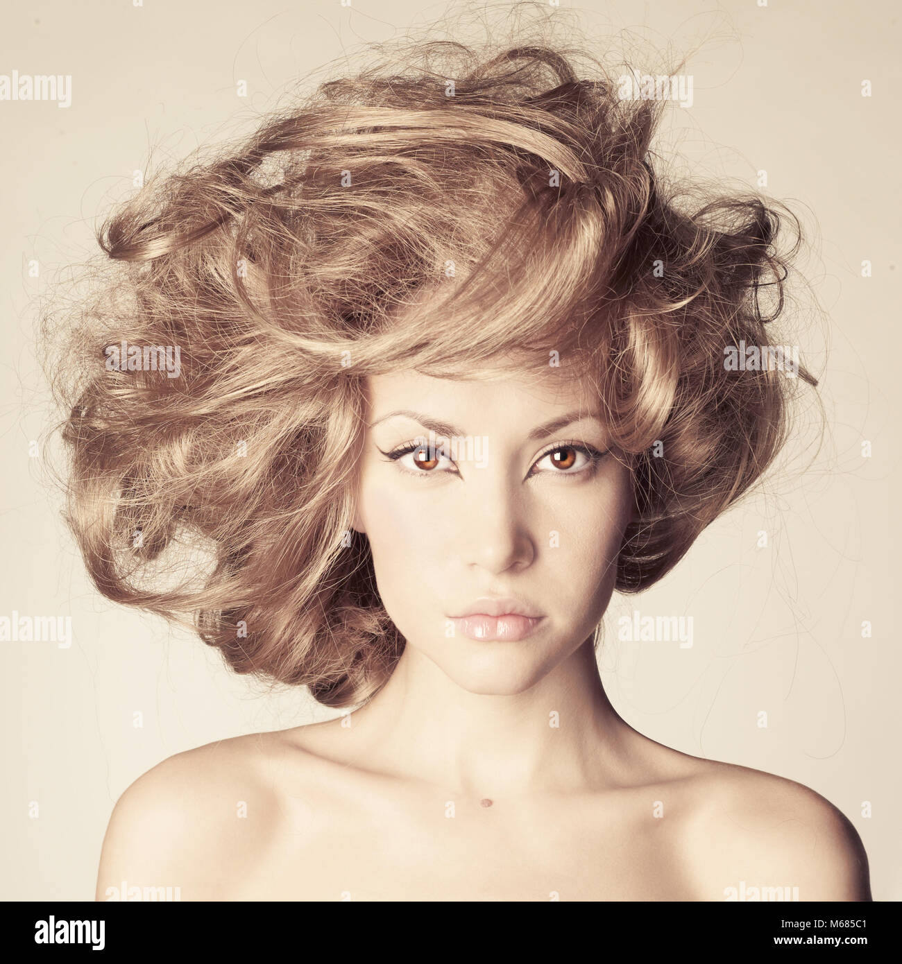 Photo of young beautiful woman with magnificent hair Stock Photo - Alamy