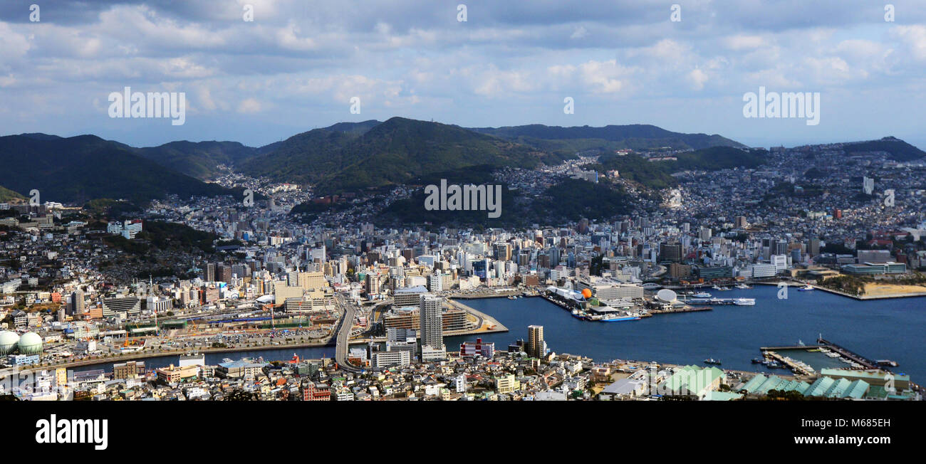 Nagasaki city views as seen from the top of Mount Inasa Stock Photo - Alamy