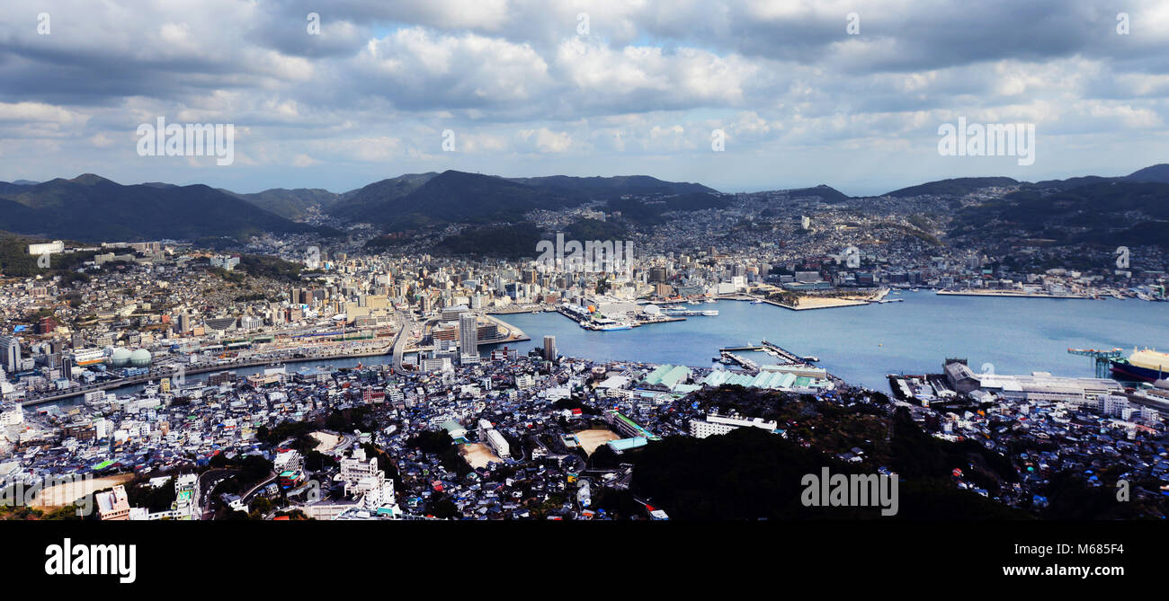 Nagasaki city views as seen from the top of Mount Inasa Stock Photo - Alamy