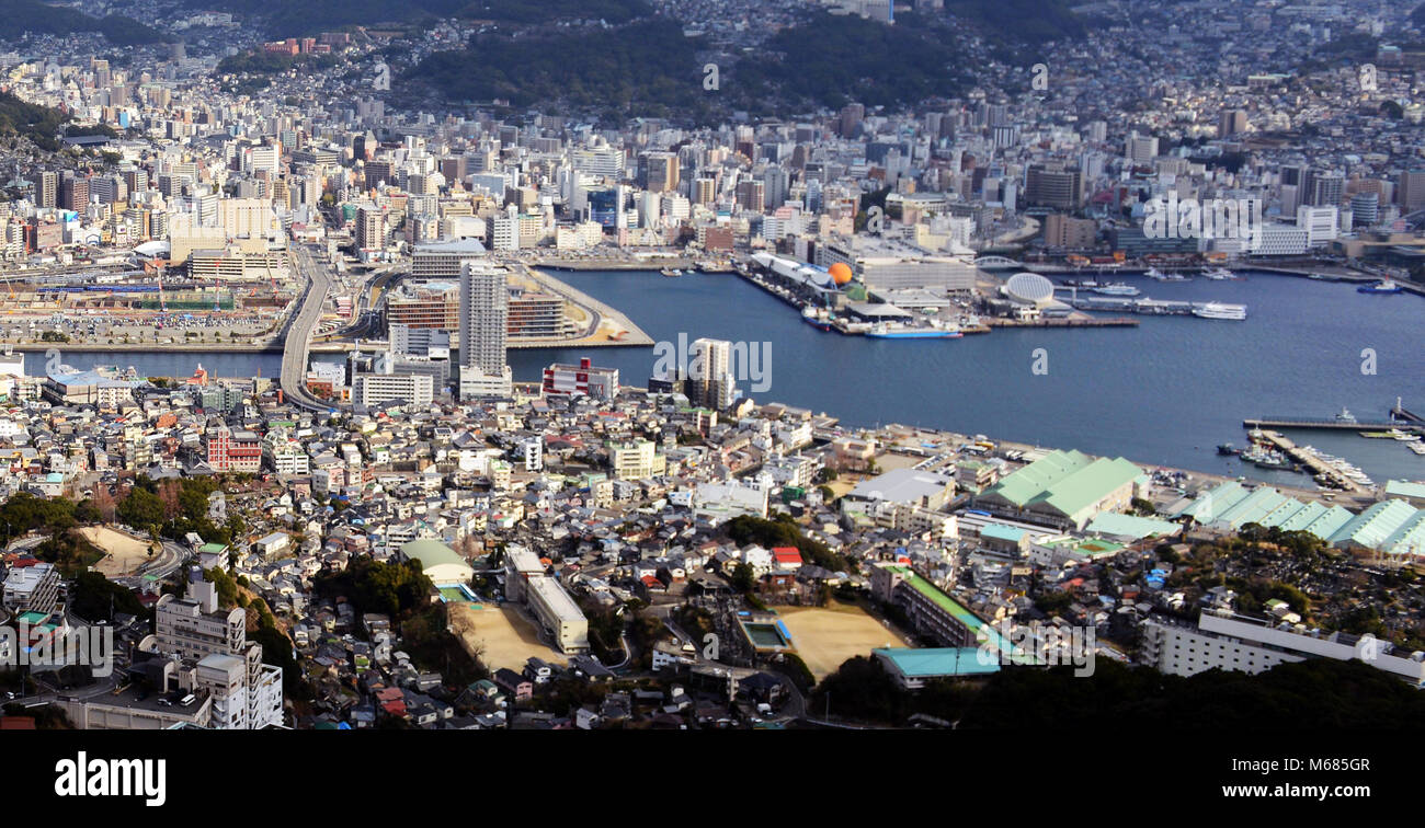 Nagasaki city views as seen from the top of Mount Inasa Stock Photo - Alamy