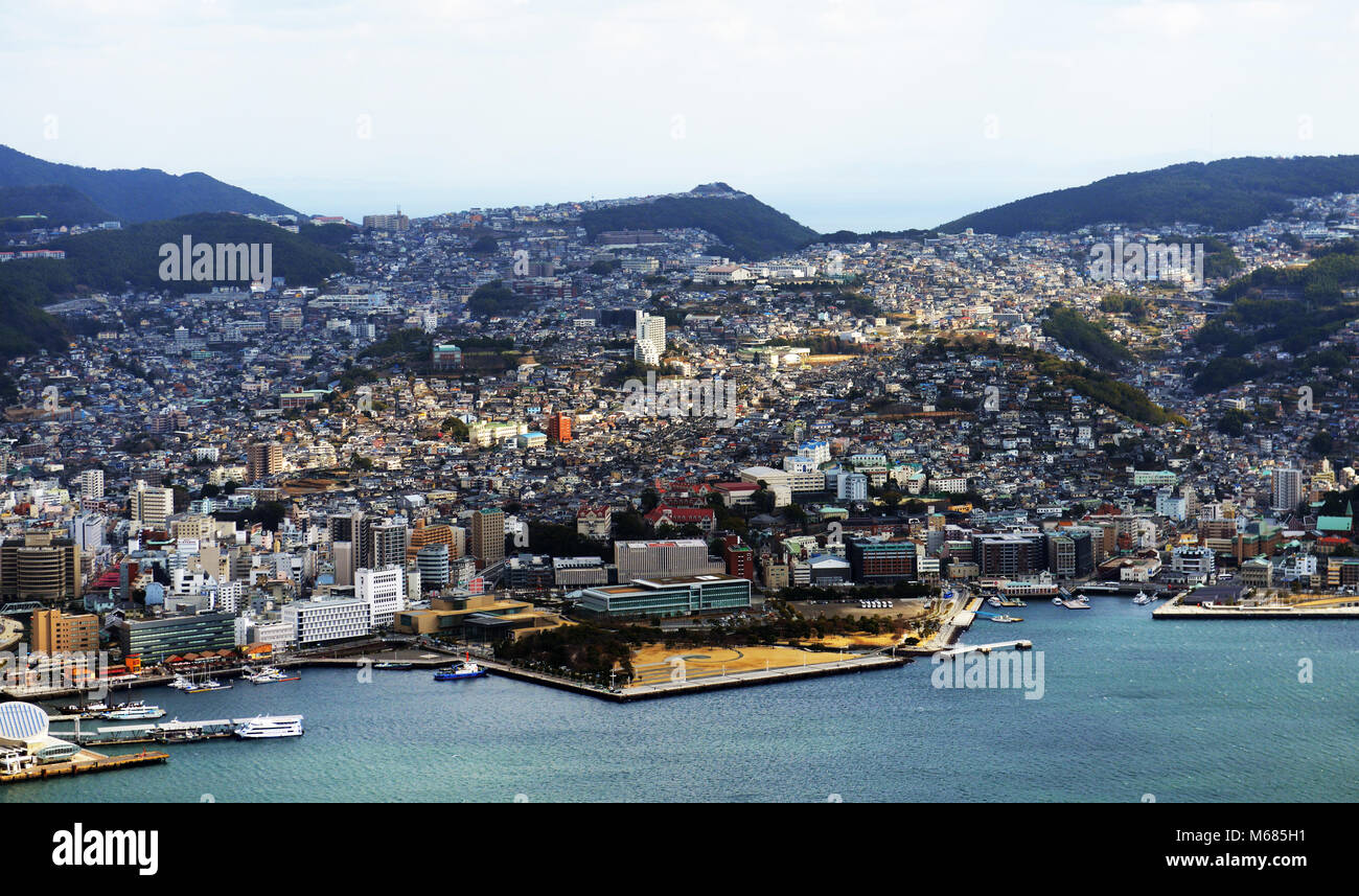 Nagasaki city views as seen from the top of Mount Inasa Stock Photo - Alamy