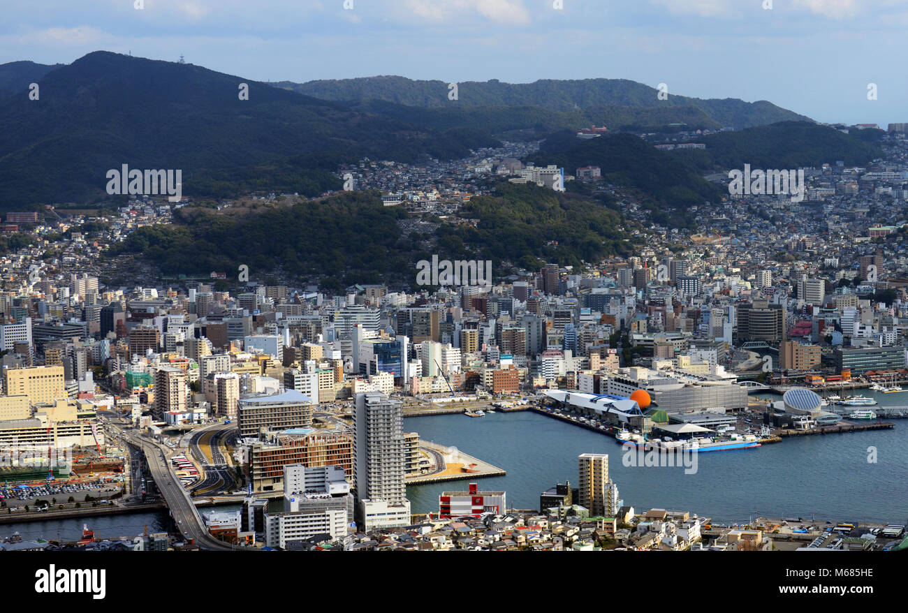 Nagasaki city views as seen from the top of Mount Inasa Stock Photo - Alamy