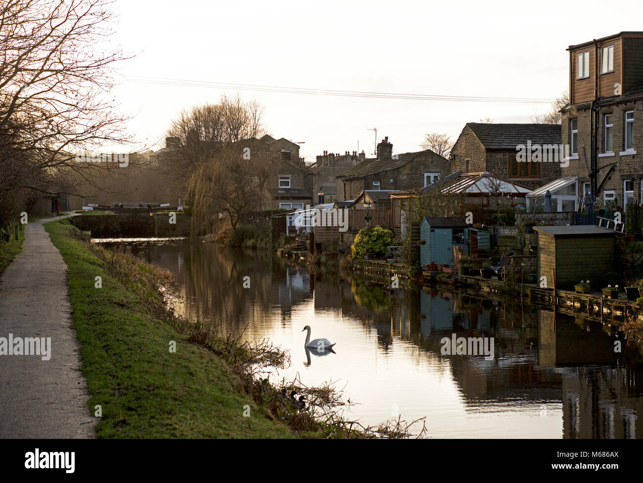 The Rochdale Canal near Elland, Calderdale, West Yorkshire, England UK ...