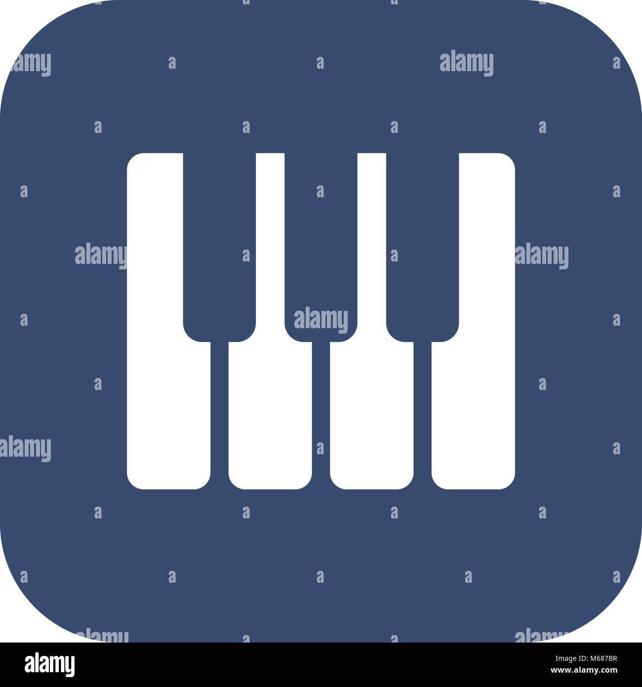 Piano Keys Icon. Flat UI design. Vector illustration Stock Vector Image ...
