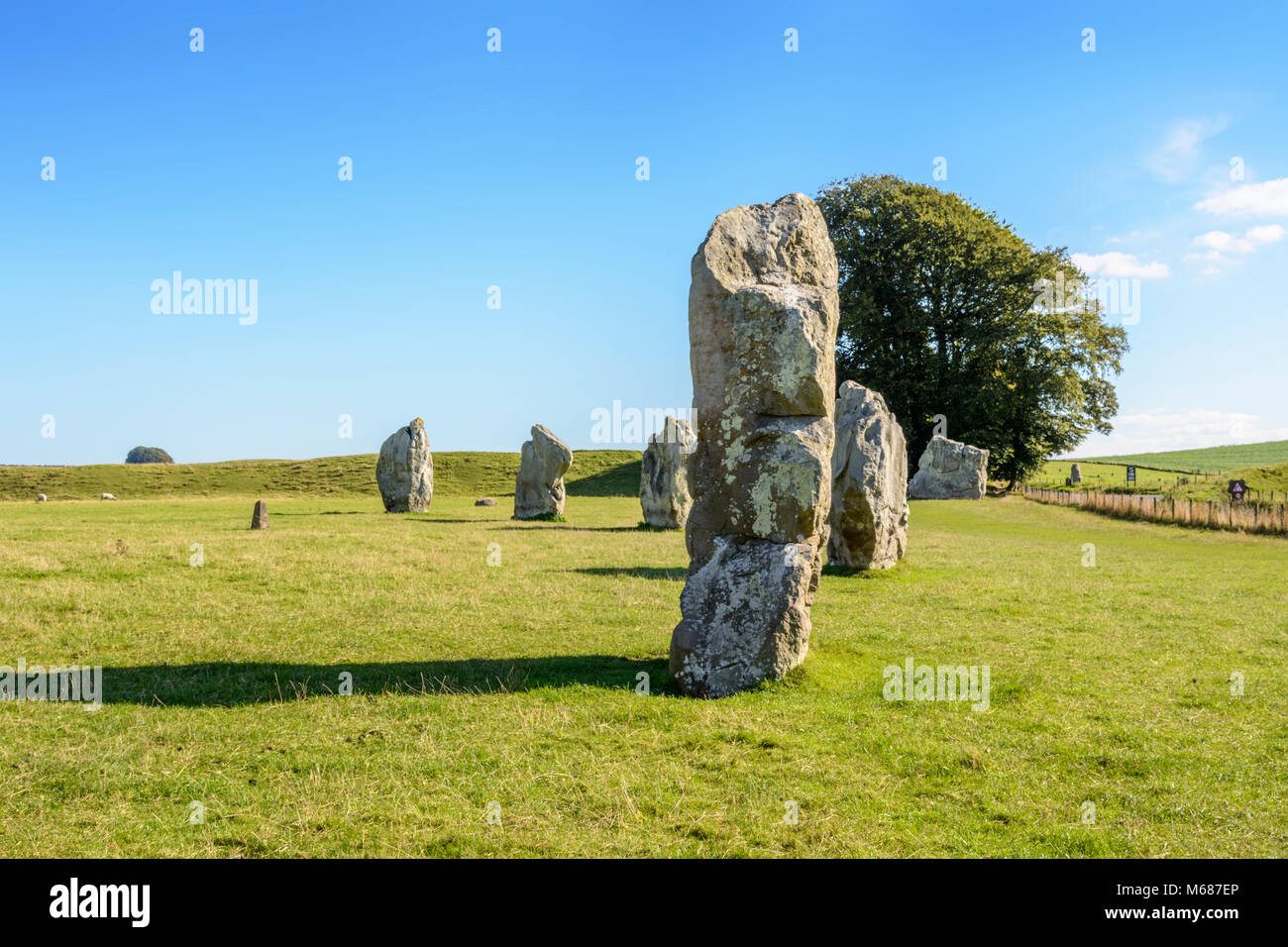 The standing stones of Avebury, a Neolithic henge which became a UNESCO ...