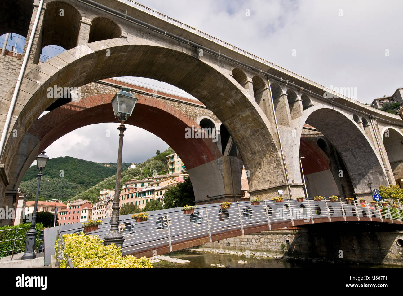 Railway bridge, Sori, Liguria, Italy Stock Photo - Alamy