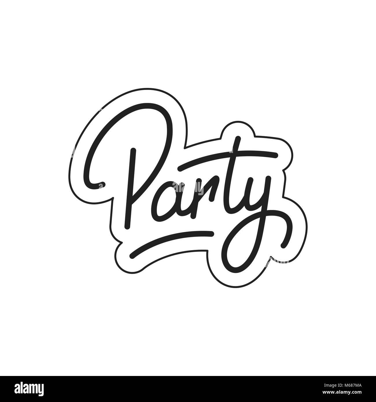 Party. Party lettering illustration. Party label badge emblem Stock ...