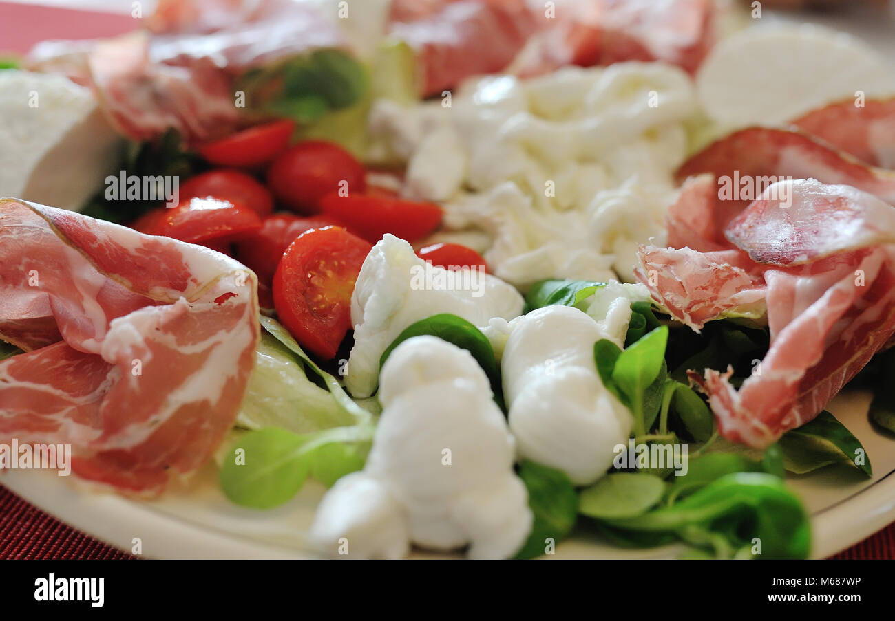 Italian salad cheese ham hi-res stock photography and images - Alamy