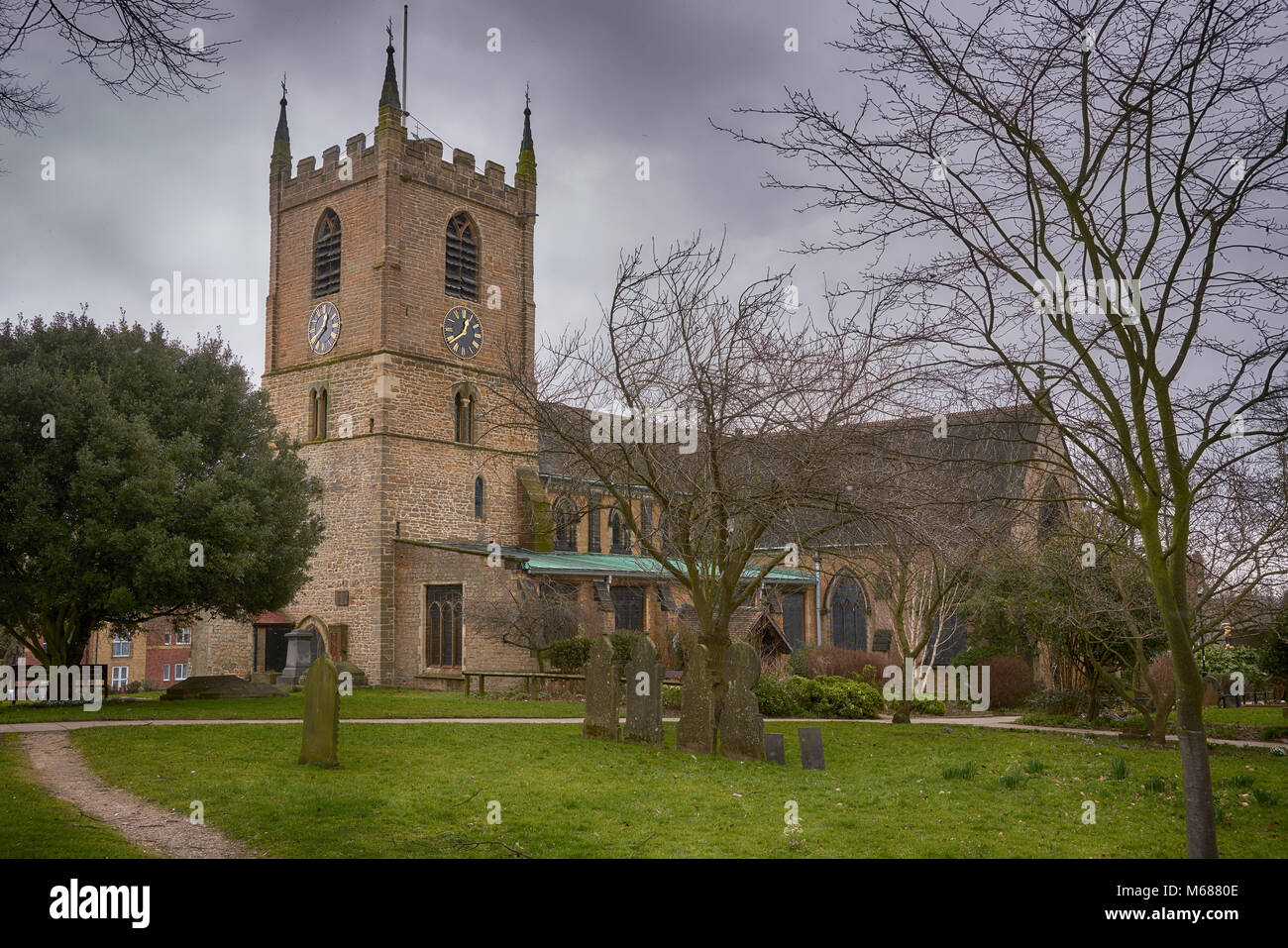 St mary magdalene church hucknall nottinghamshire hi-res stock ...
