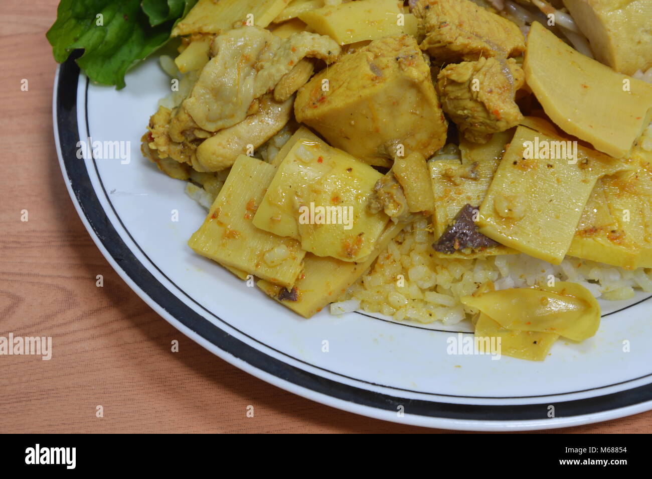 chicken bamboo shoot curry on rice Stock Photo - Alamy