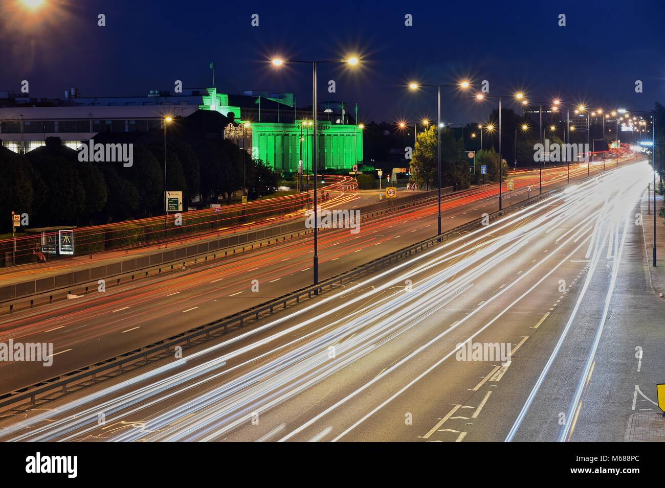 Motorway, Light trails, A40 London Stock Photo - Alamy