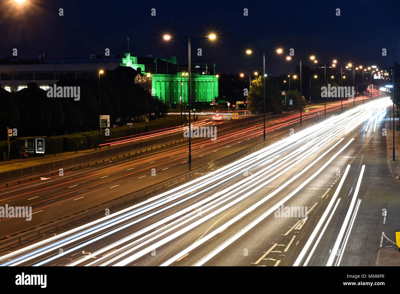 Motorway, Light trails, A40 London Stock Photo - Alamy