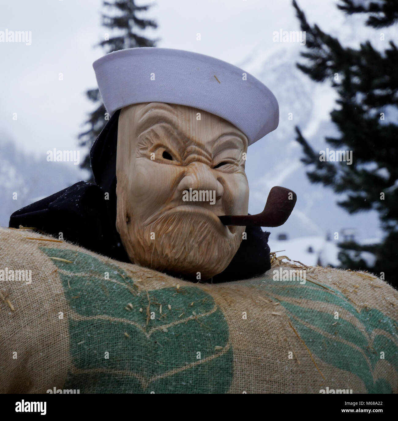 Traditional carnival in Evolene, Val d'Herens, Valais, Swiss Stock ...