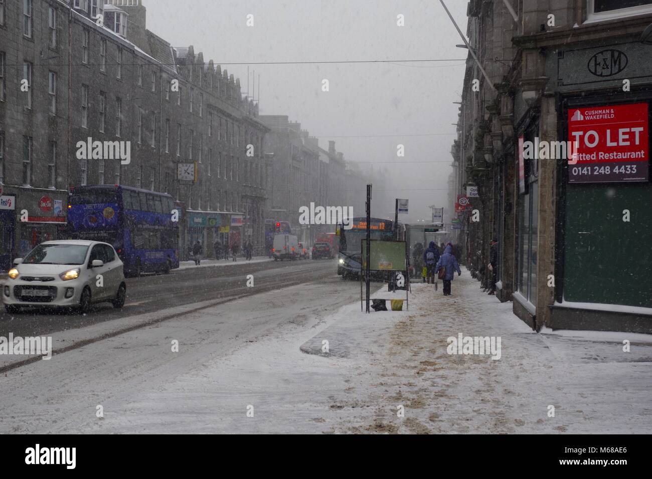 Beast from the East, Snow Storm Emma. Aberdeen, Scotland, UK Stock ...