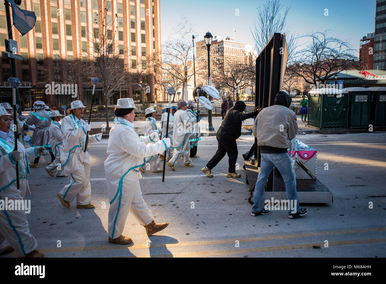 Philadelphia PA / USA. Thousands celebrate teh annual Mummers Day ...