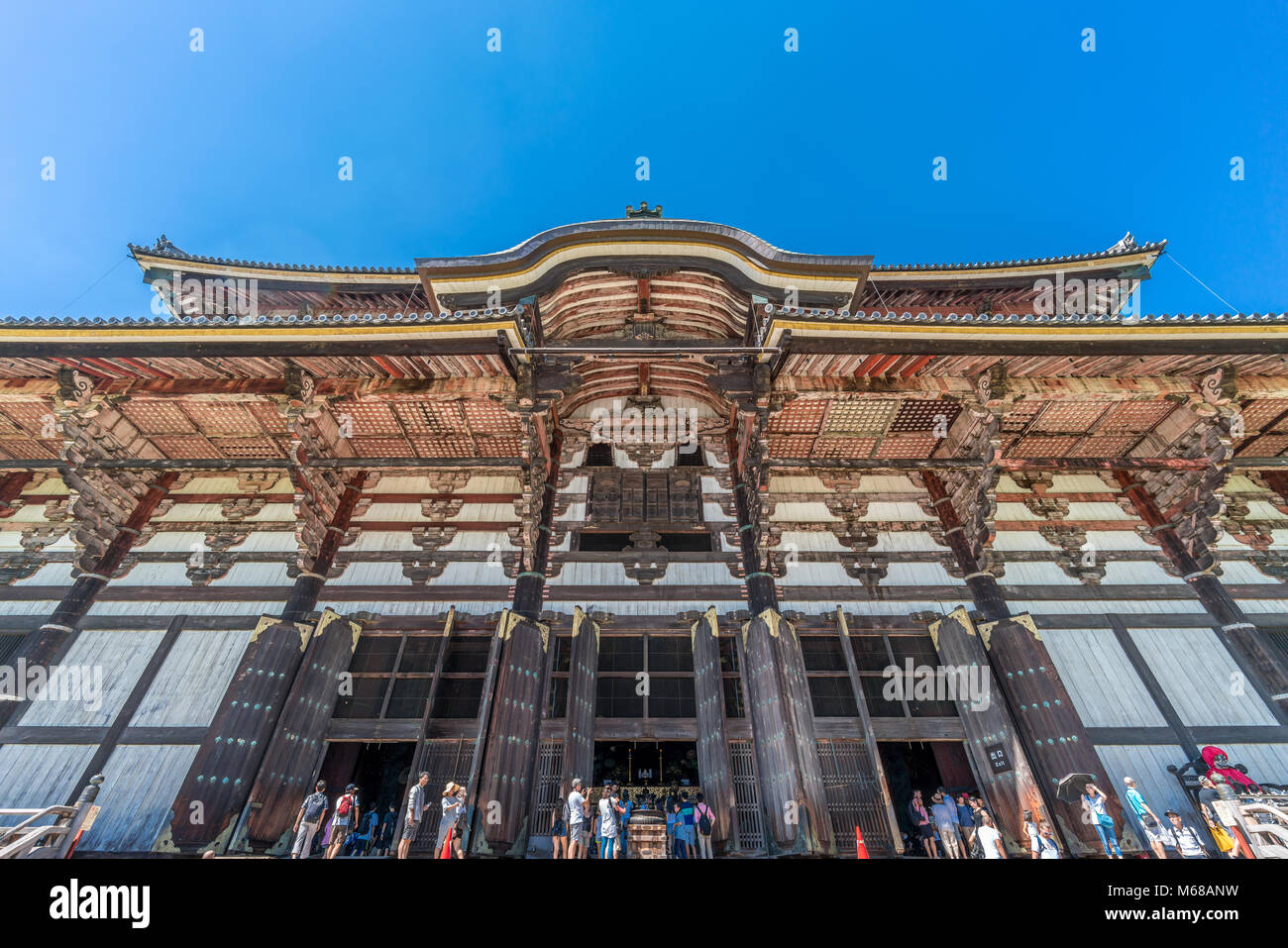 Facade front view of Daibutsuden (大仏殿) Great Buddha Hall of Todai-ji ...