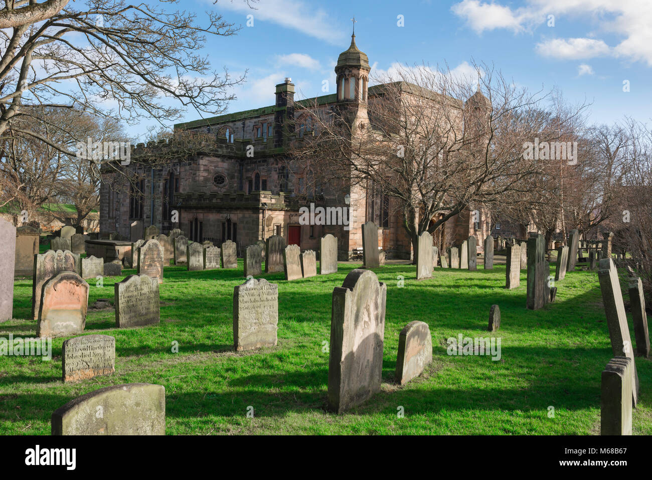 Churchyard UK, view of the churchyard of Holy Trinity Parish Church in ...