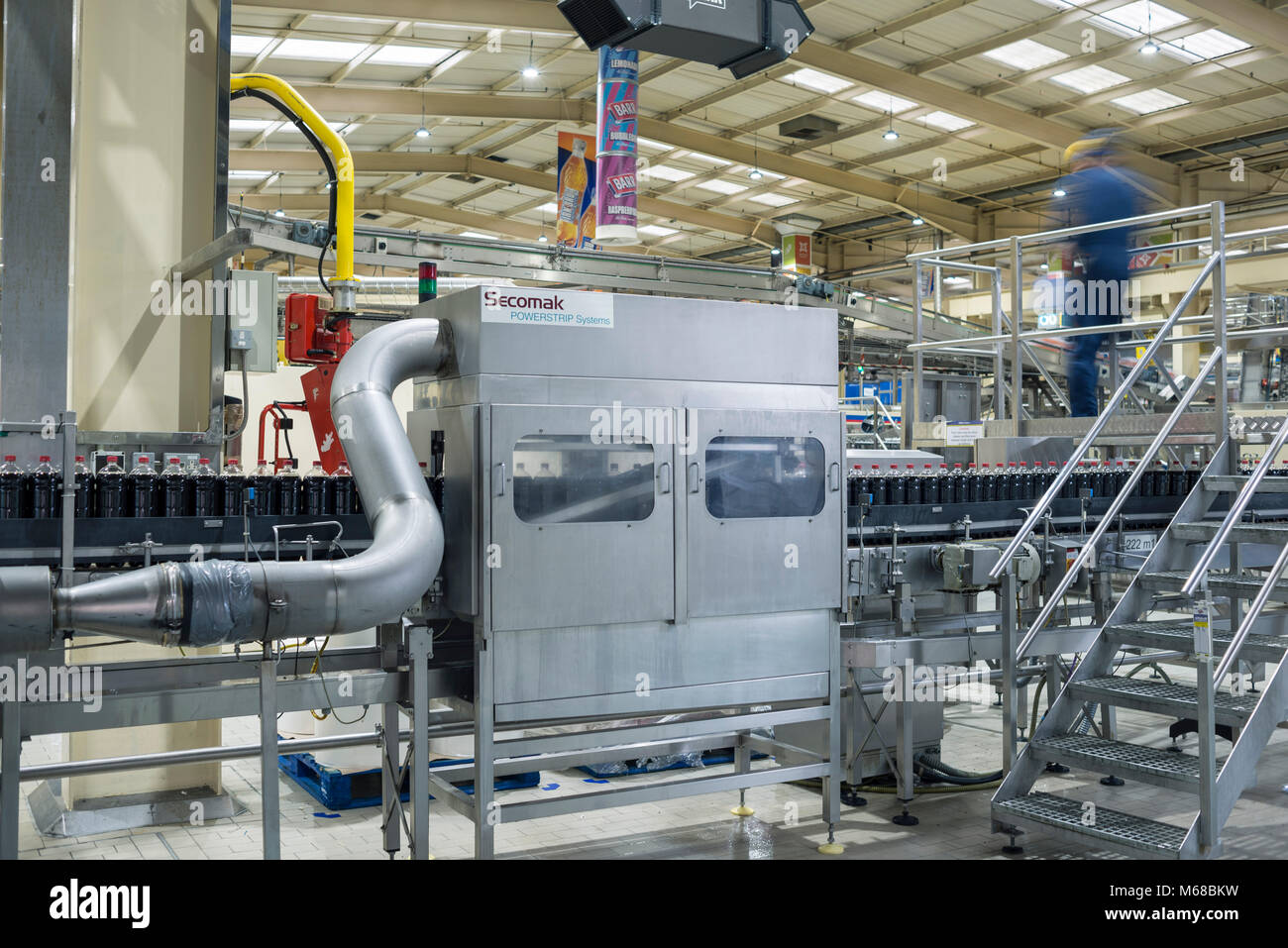 inside the A G Barr factory making Irn Bru drink on the production line ...