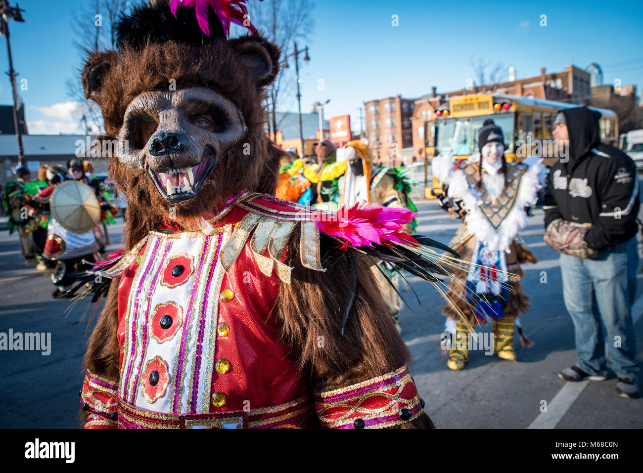 Philadelphia PA / USA. Thousands celebrate teh annual Mummers Day ...