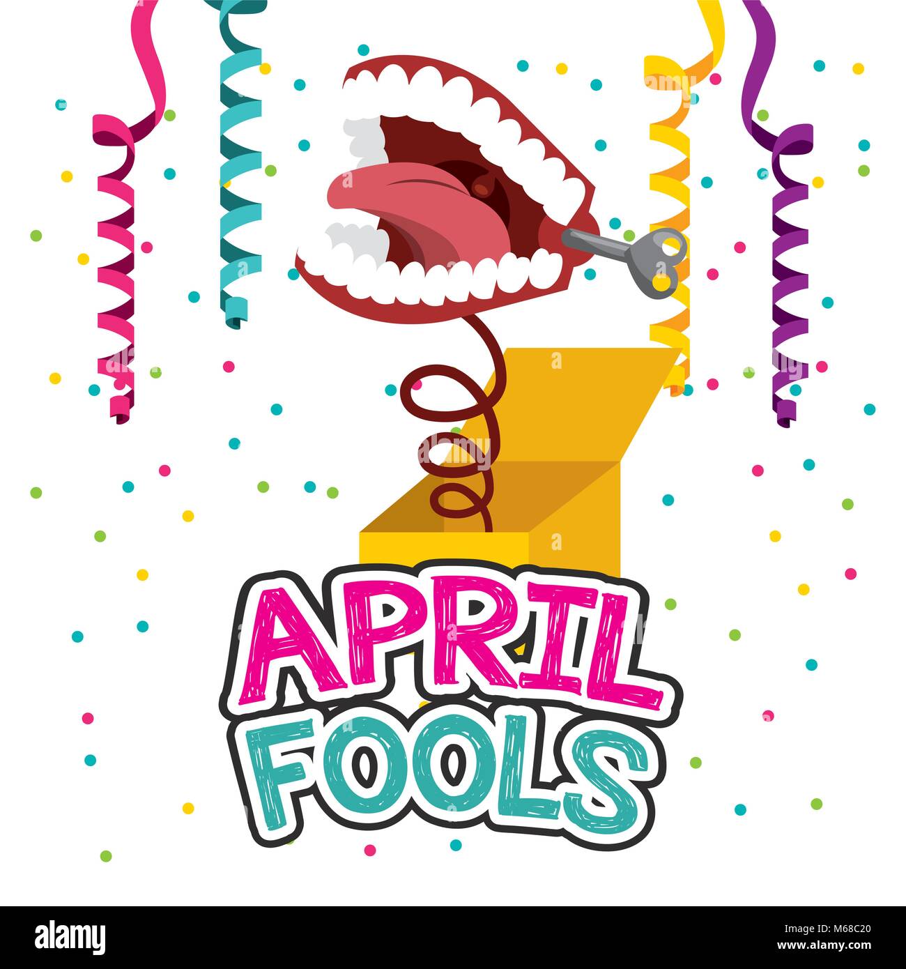 april fools day - teeth in box hang streamers and confetti decoration ...