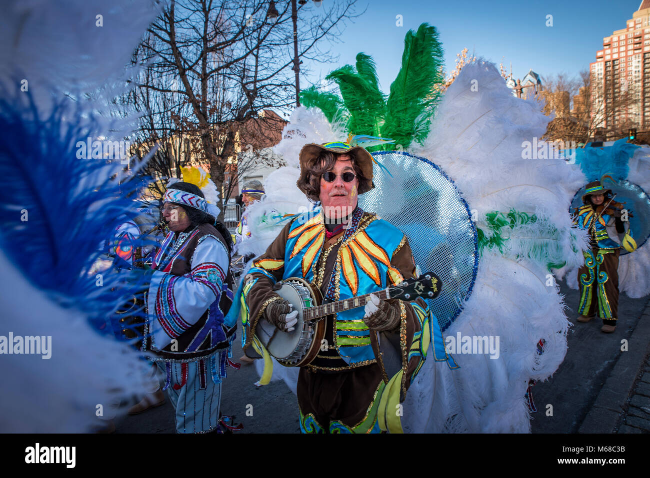 Philadelphia PA / USA. Thousands celebrate teh annual Mummers Day ...