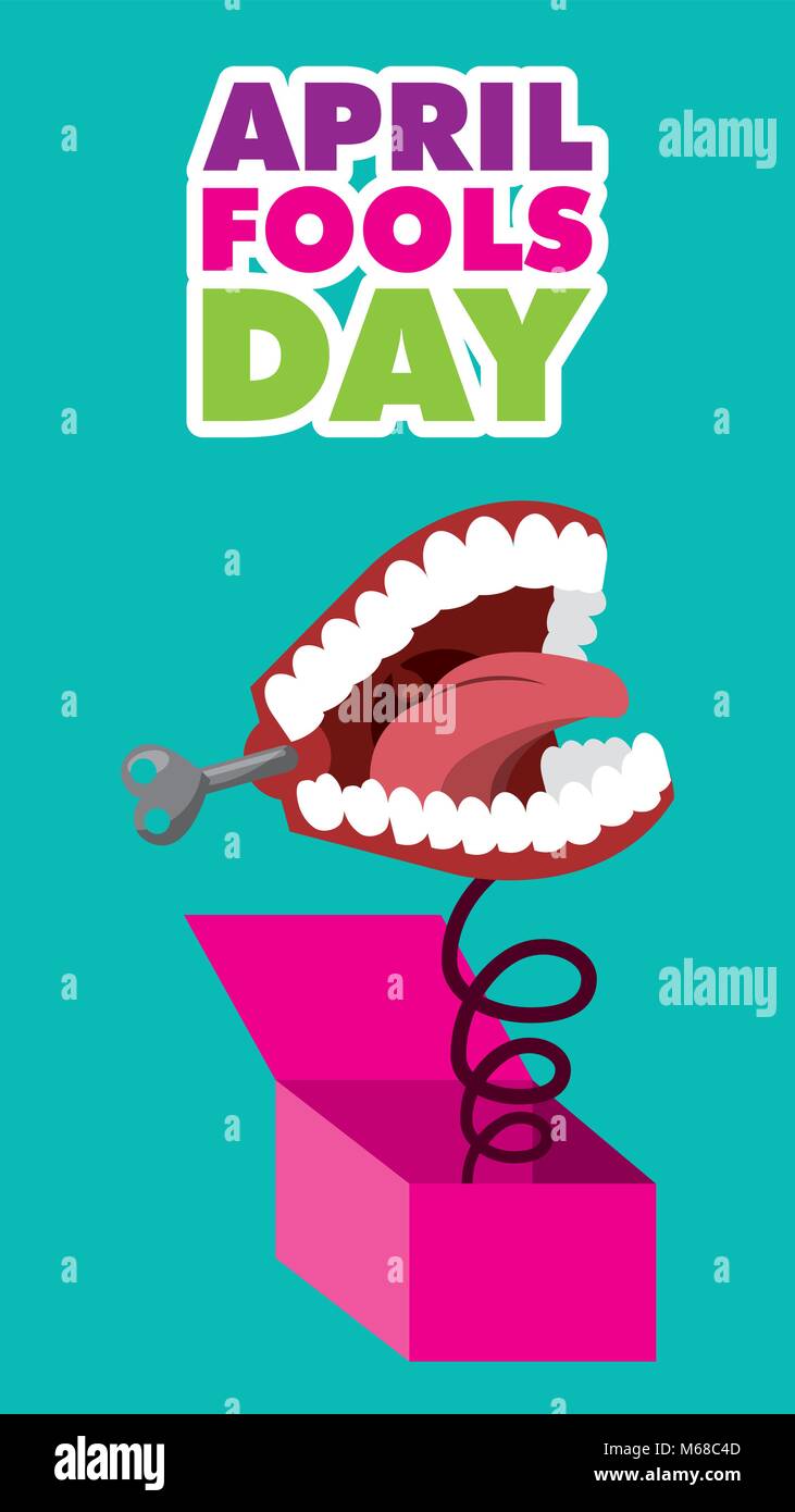 april fools day - teeth in box garland decoration festive dark ...