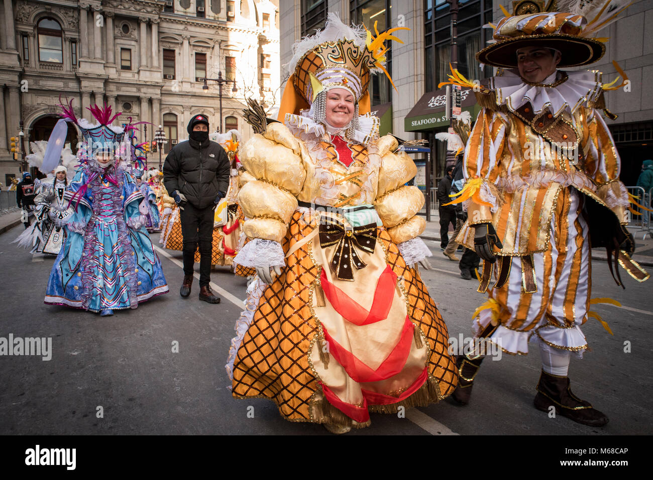 Philadelphia PA / USA. Thousands celebrate teh annual Mummers Day ...