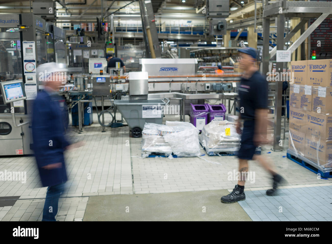 inside the A G Barr factory making Irn Bru drink on the production line ...