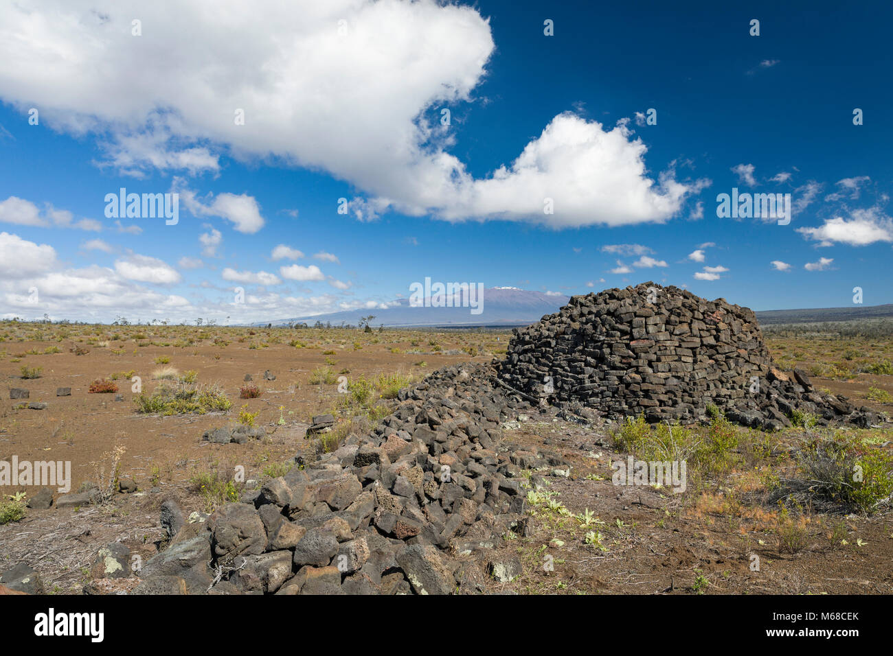 Umi Temple (Ahu A Umi Heiau) remains in North Kona, Hawaii Stock Photo ...