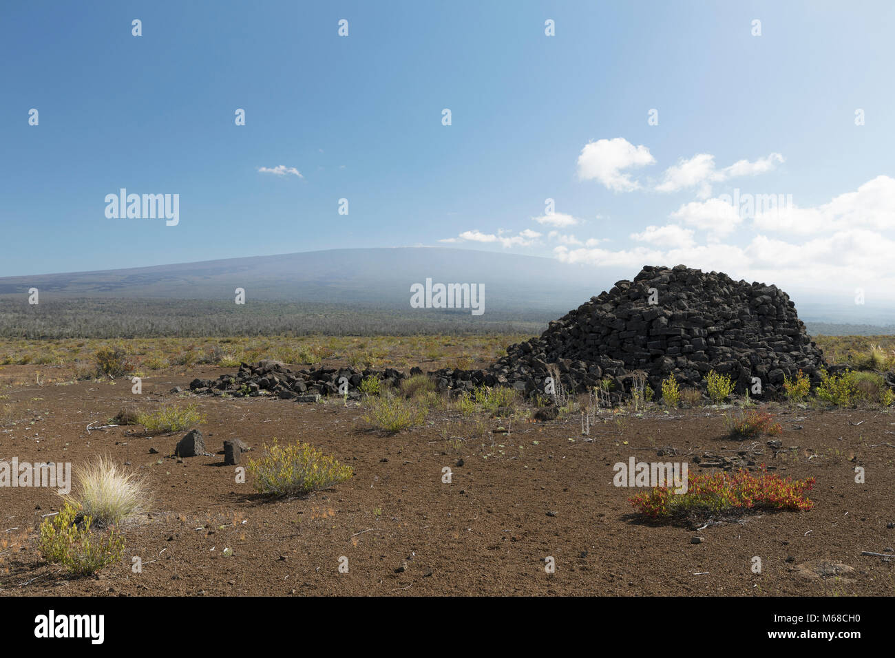 Umi Temple (Ahu A Umi Heiau) remains in North Kona, Hawaii Stock Photo ...