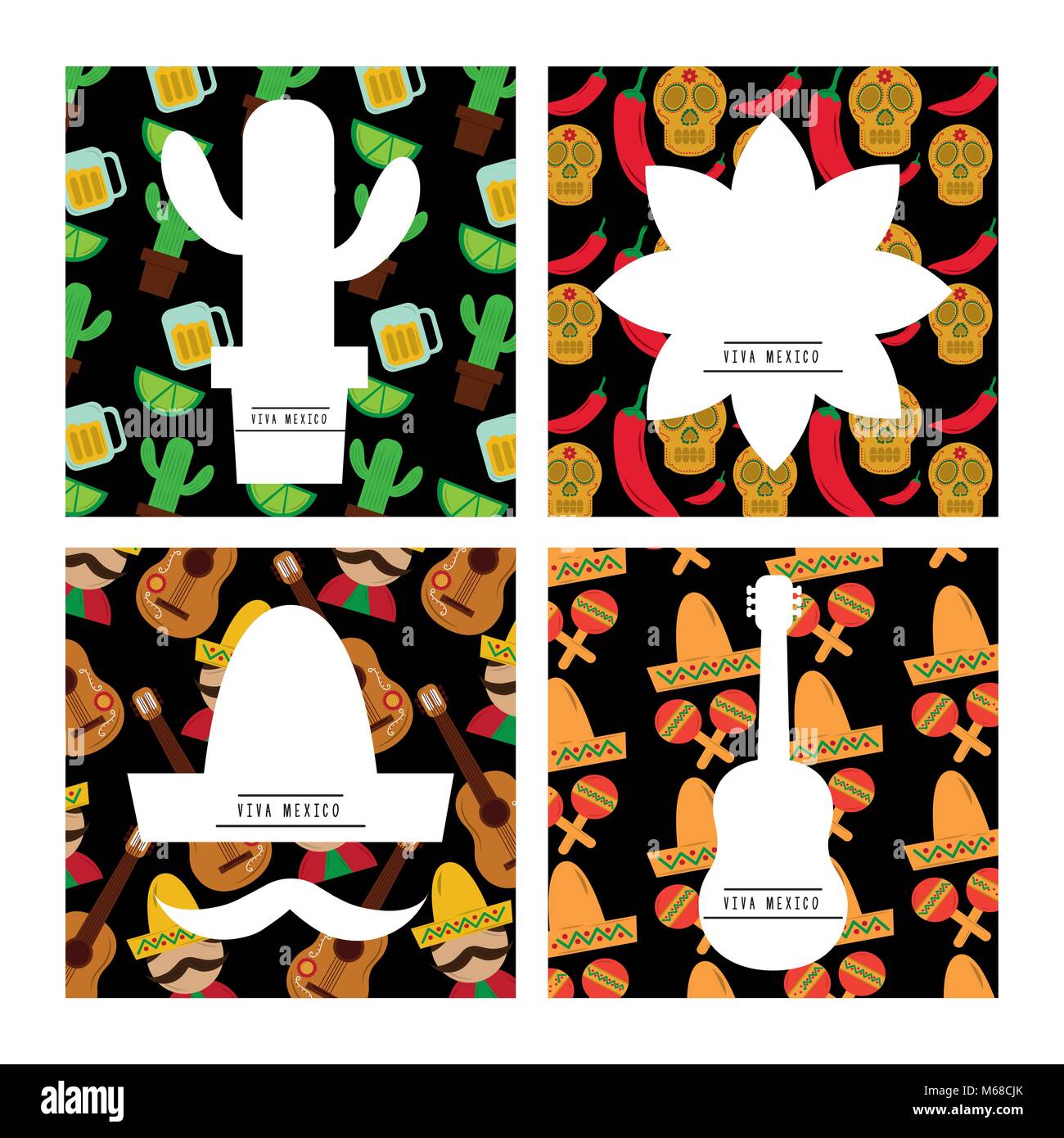 viva mexico traditional card Stock Vector Image & Art - Alamy