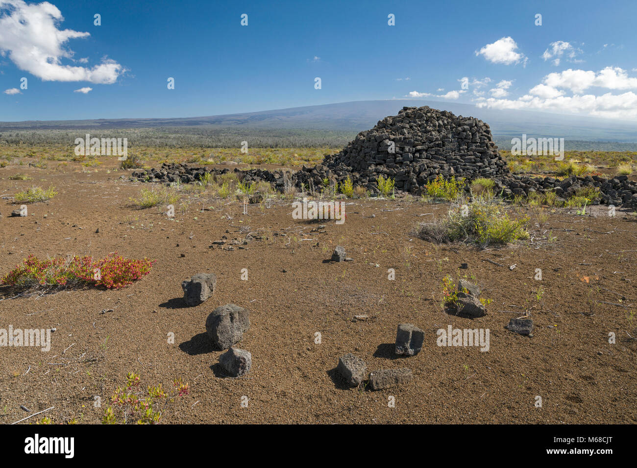 Umi Temple (Ahu A Umi Heiau) remains in North Kona, Hawaii Stock Photo ...