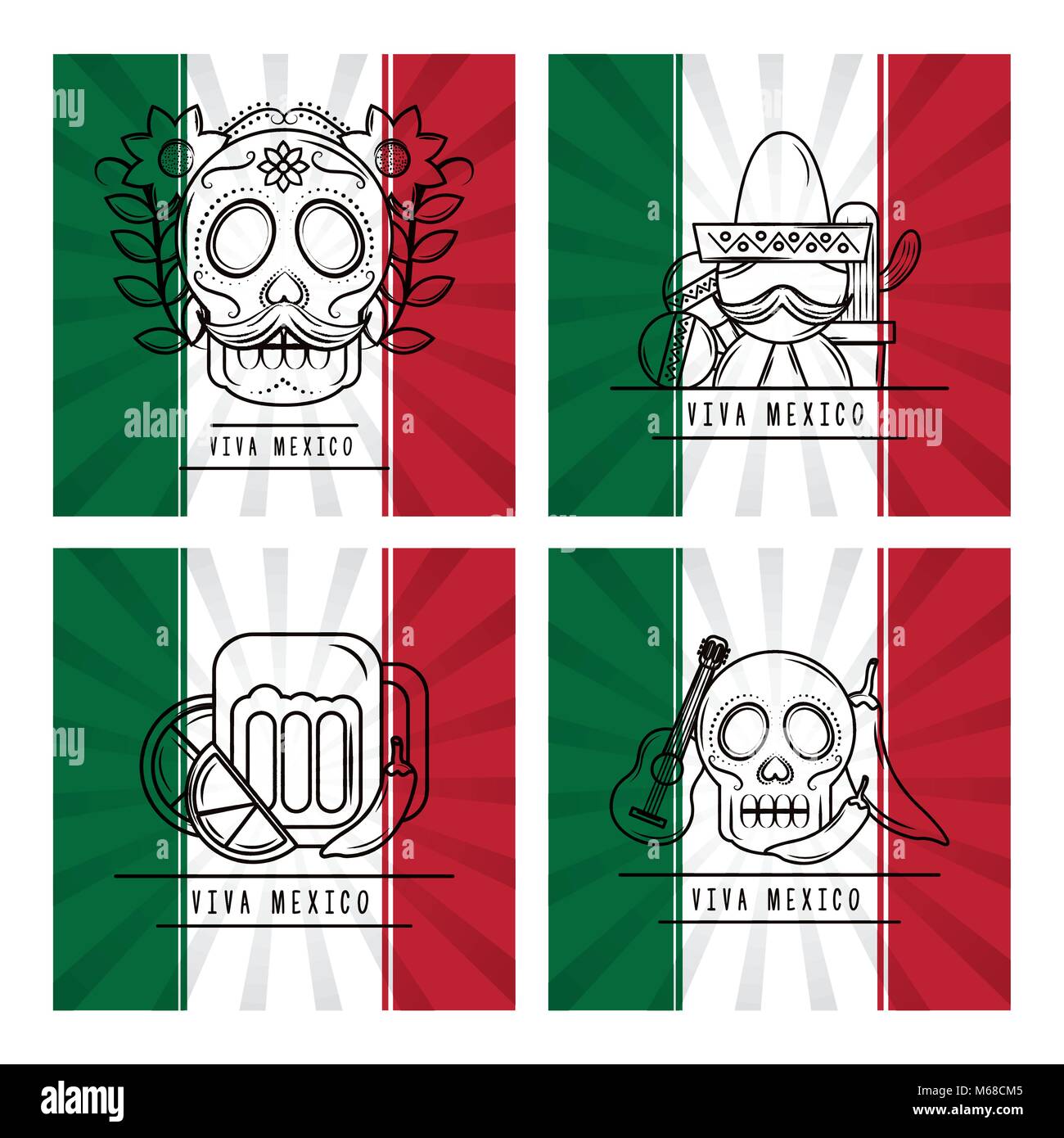 viva mexico traditional card Stock Vector Image & Art - Alamy